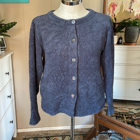 ALPS | Sweaters | Alps Blue Fuzzy Cardigan Womens M | Poshmark